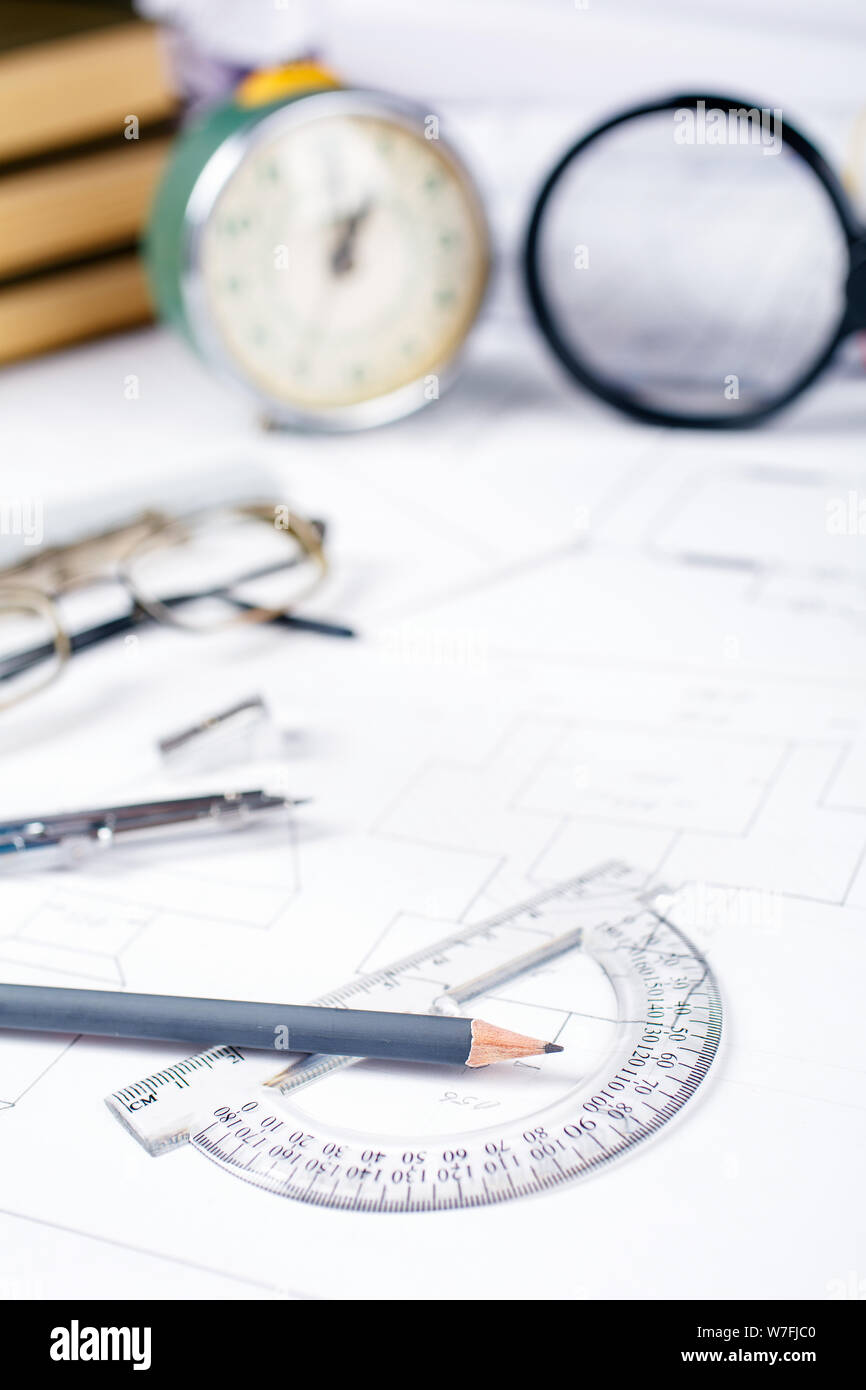 Technical drafting table tools hi-res stock photography and images - Alamy