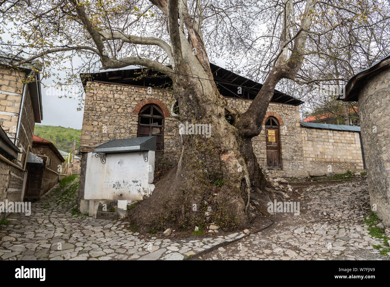 Basqal, Ismayilli region, Azerbaijan - April 30, 2019. Old oriental ...