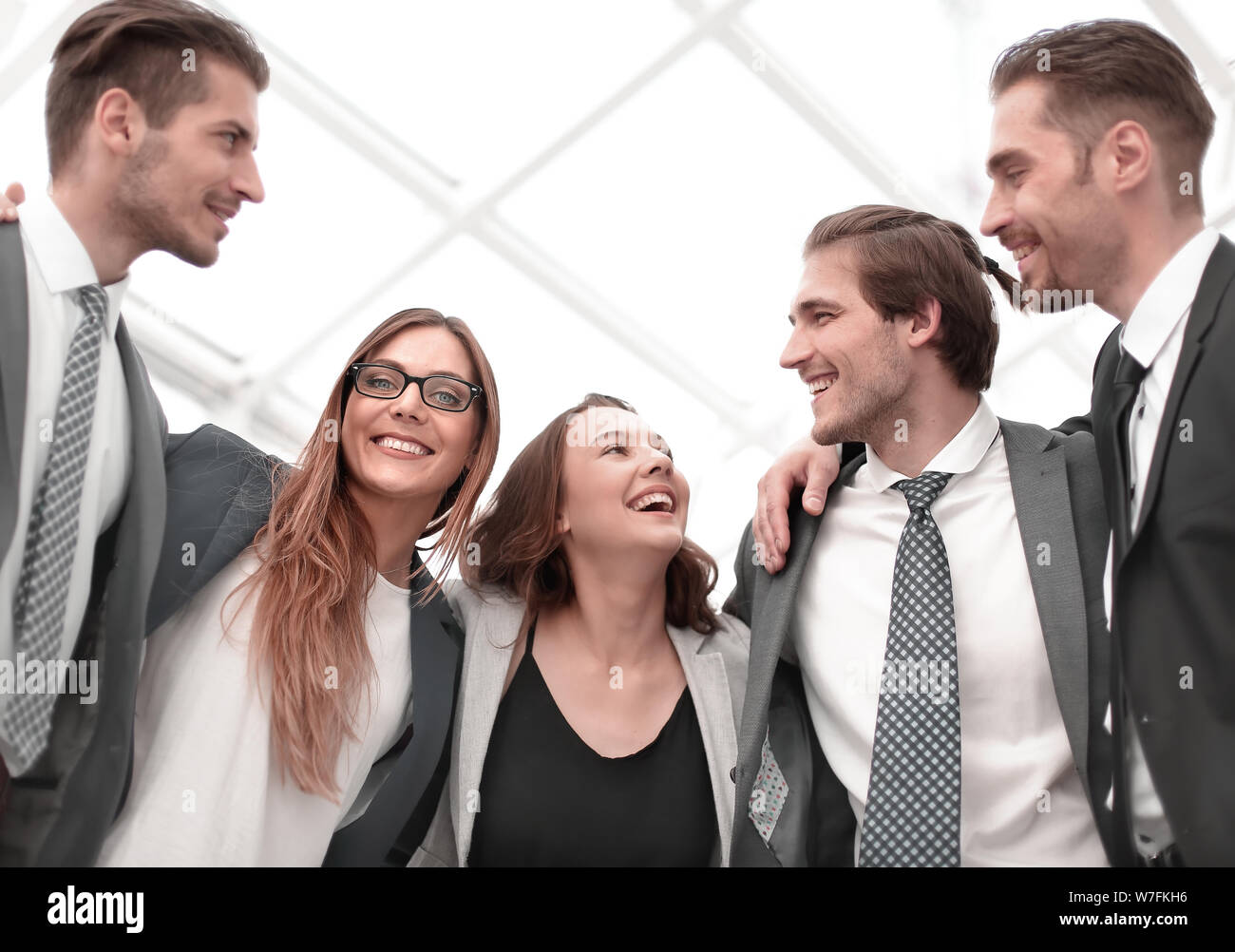 Happy group of office colleagues Stock Photo - Alamy