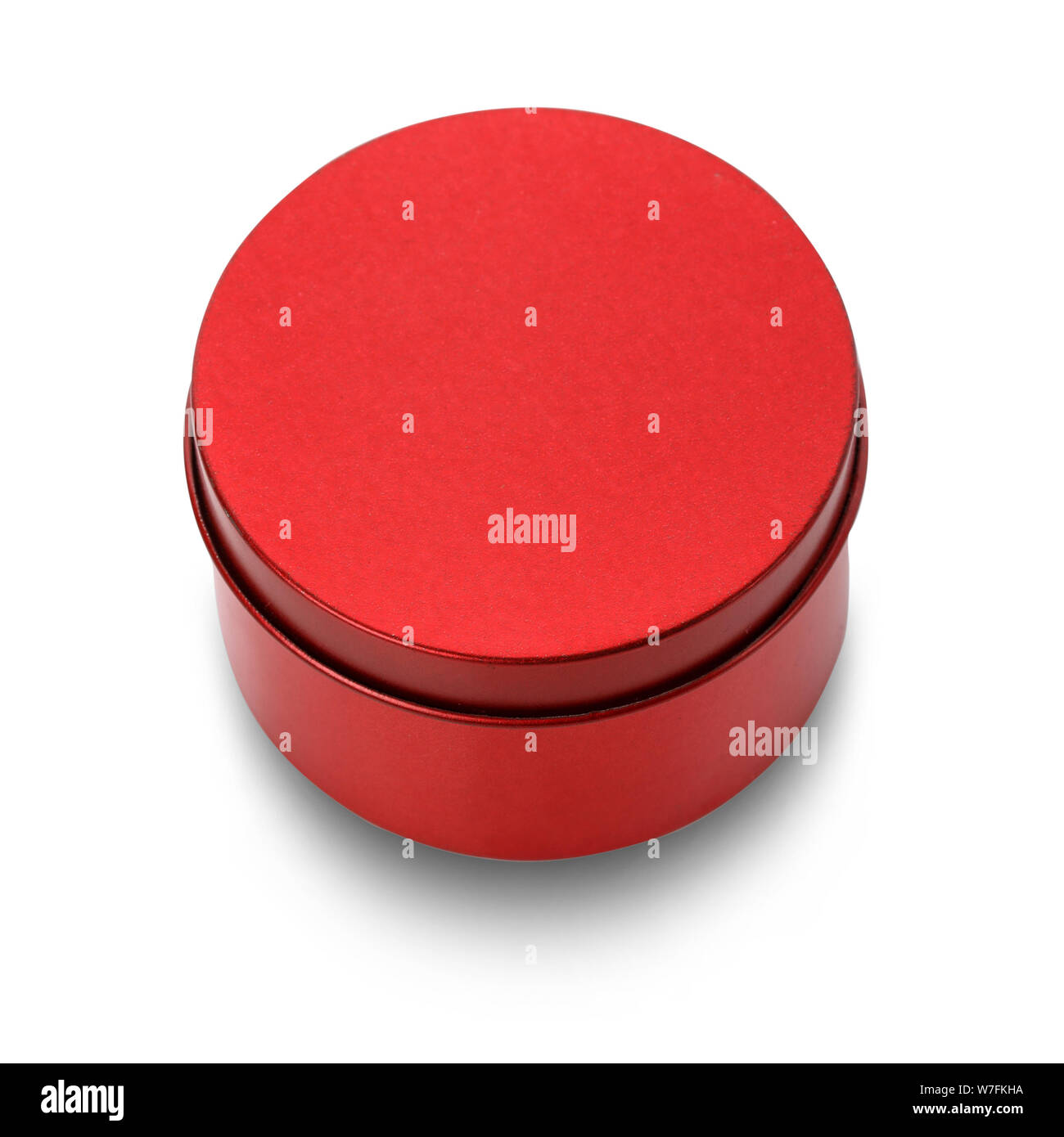 Simple round red gift box isolated on white Stock Photo - Alamy