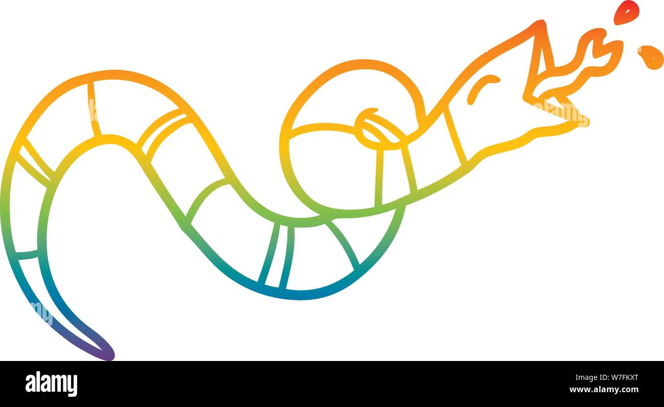 rainbow gradient line drawing of a hissing snake Stock Vector Image ...