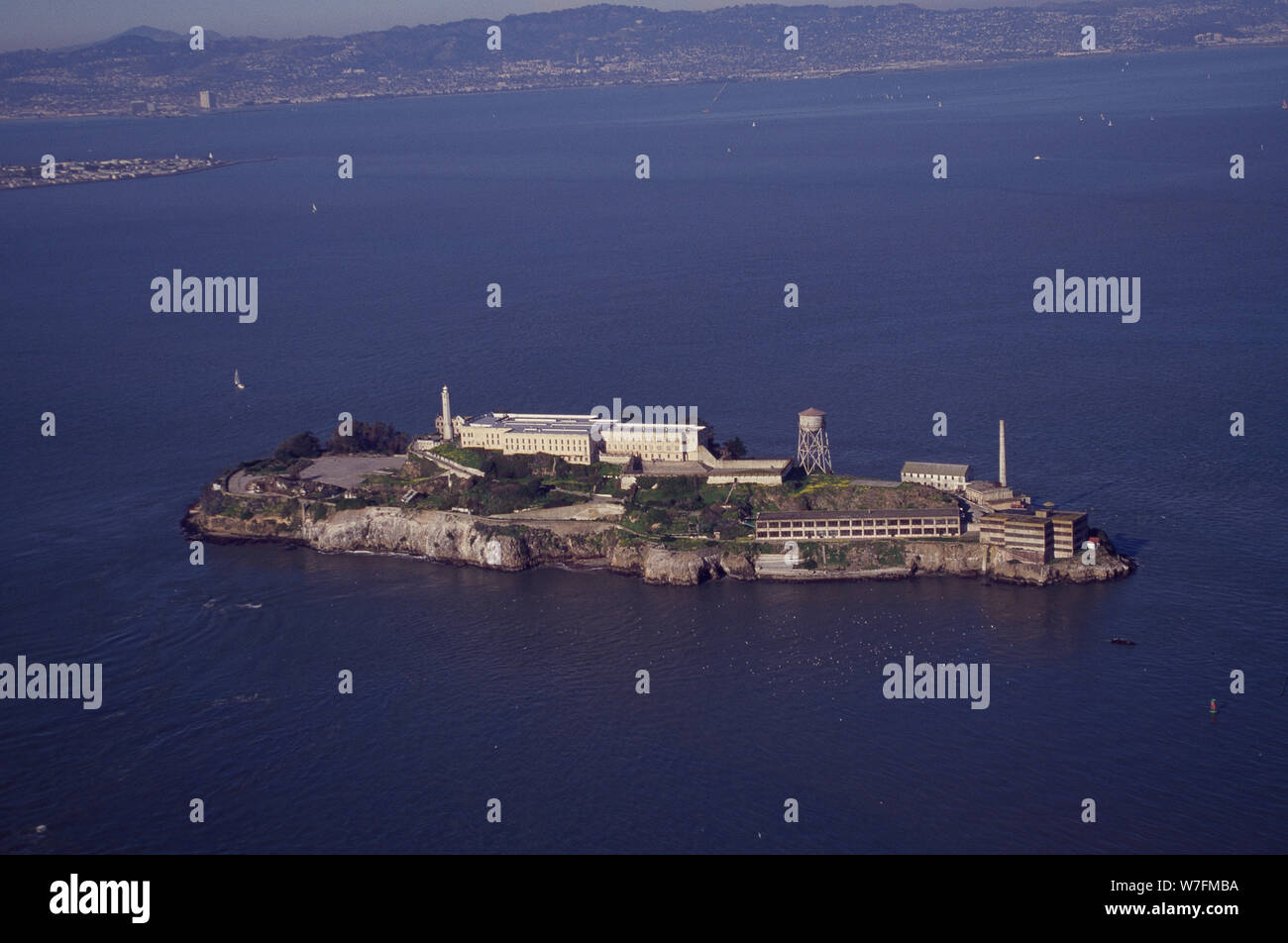 Aerial view of Alcatraz Island, San Francisco, California Stock Photo ...