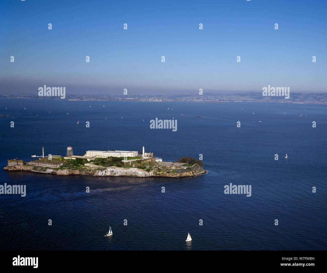 Aerial view of Alcatraz Island, San Francisco, California Stock Photo ...