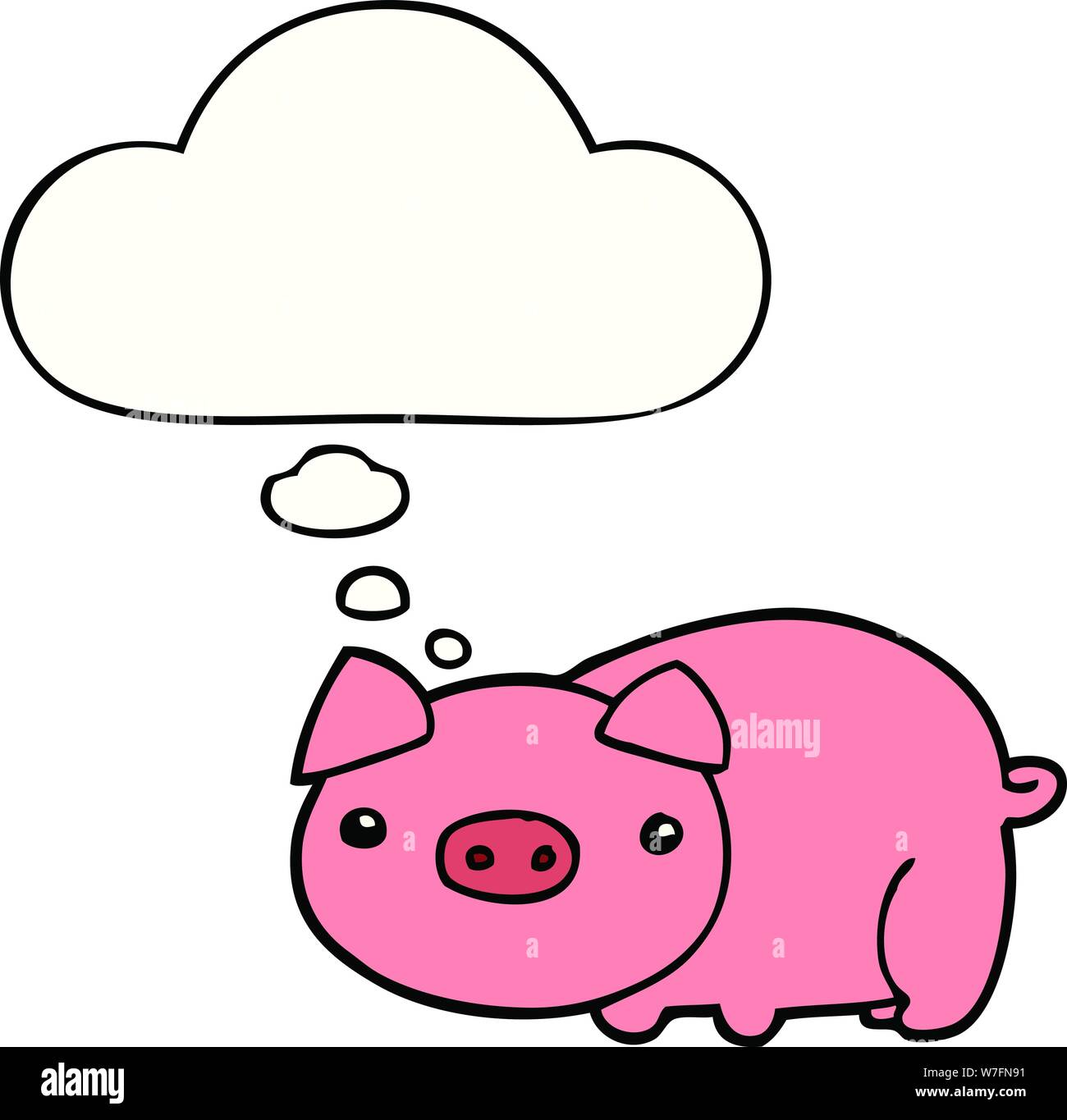 Pig cartoon thinking Stock Vector Images - Alamy