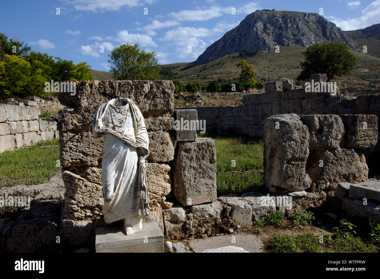 Greece. Ancient Corinth (polis). Ruins of the archaeological site ...
