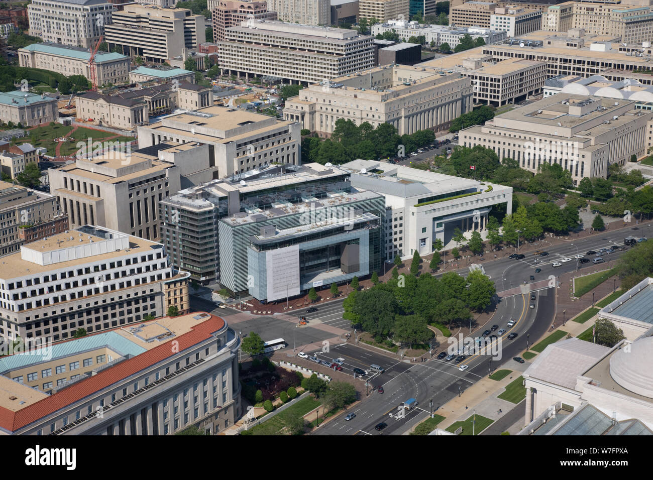 Aerial view of Newseum, Washington, D.C Stock Photo - Alamy