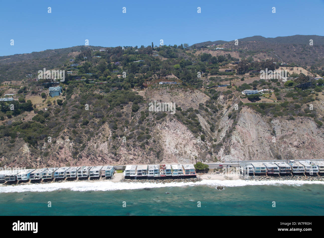 Aerial view of Pacific Coast shoreline in Los Angeles, California Stock ...
