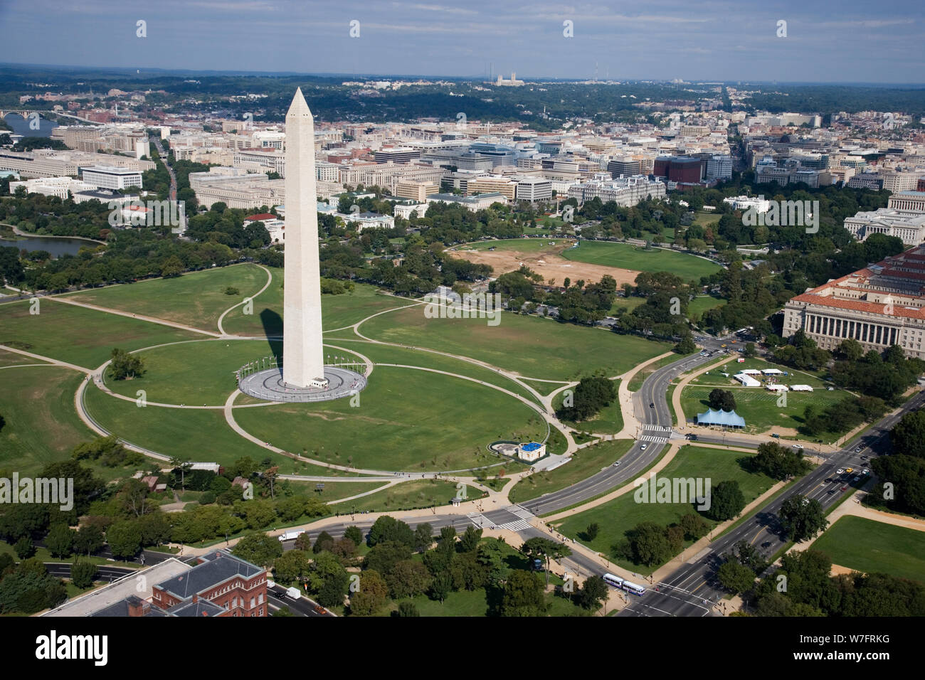 Aerial view of Washington Monument and White House, Washington, D.C ...
