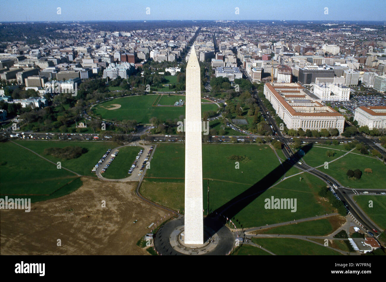 Aerial view of Washington Monument looking north, Washington, D.C Stock ...