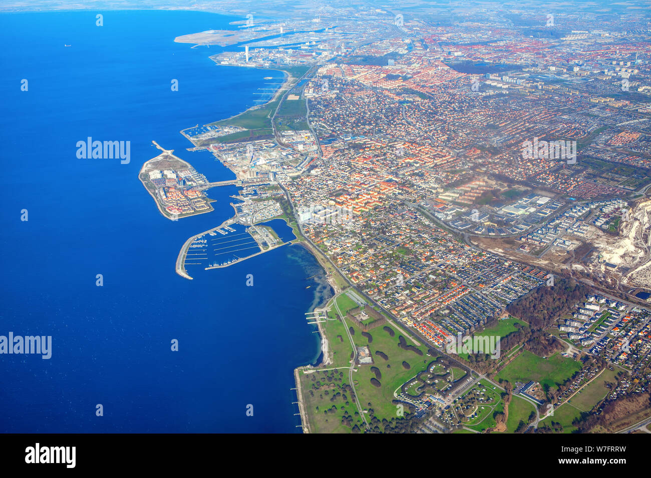 Swedish coast , aerial view of malmo city Stock Photo - Alamy