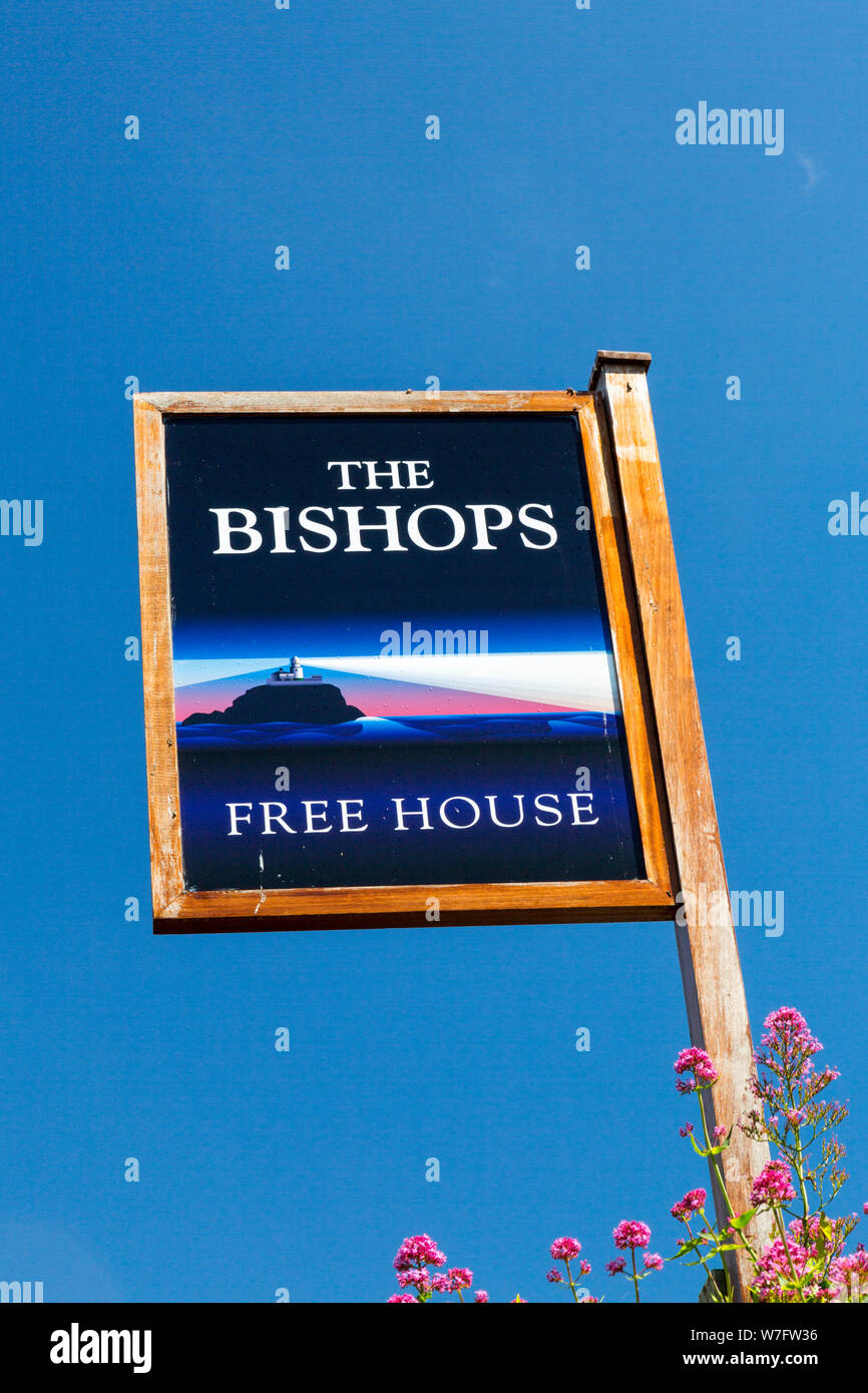 South Bishop lighthouse appears on the pub sign of The Bishops free ...