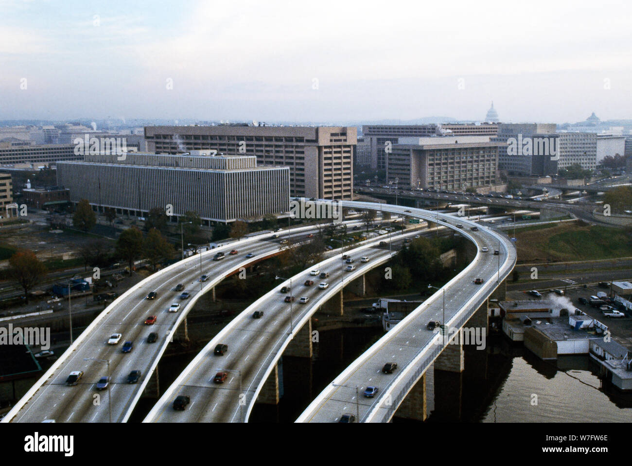 Aerial view of Washington, D.C., looking down upon the Southeast ...