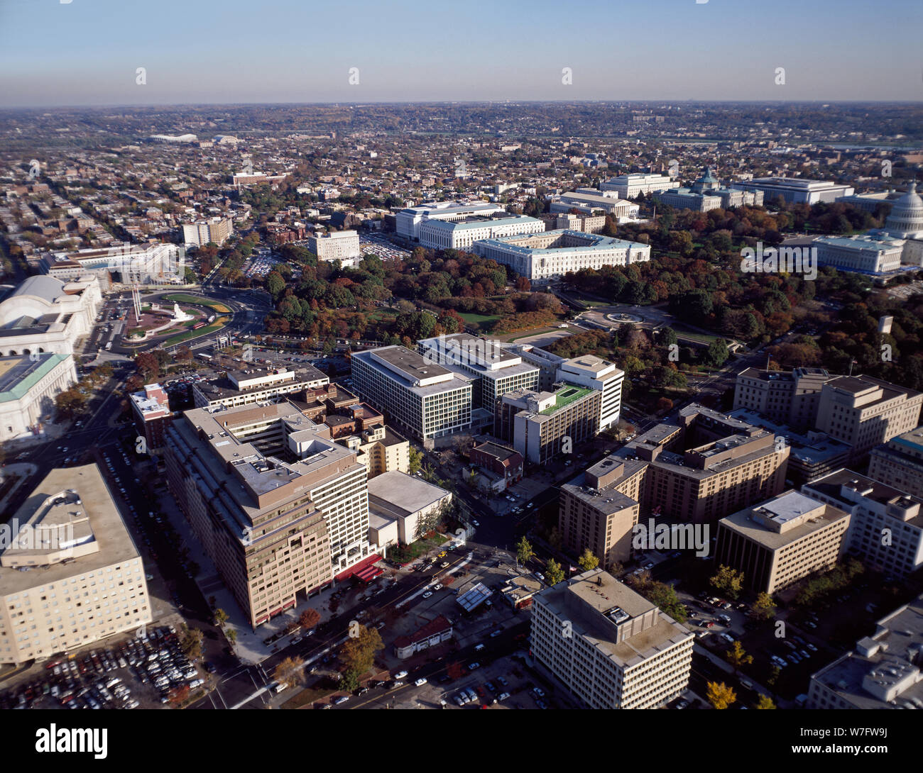 Aerial view of Washington, D.C., looking northeast past the U.S ...