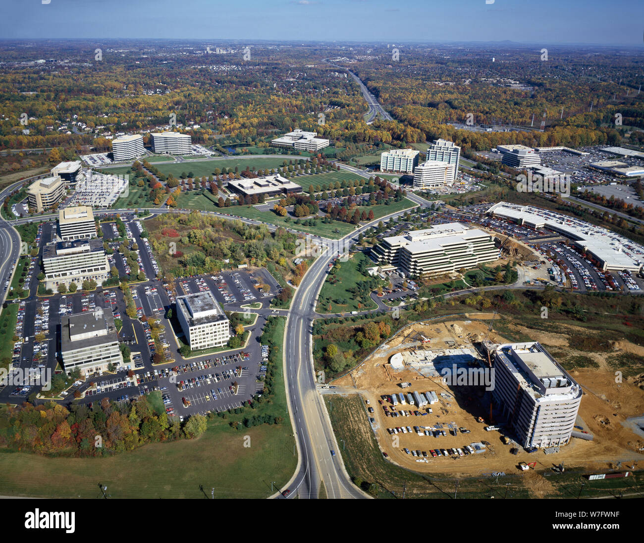 Aerial view of buildings, northern Virginia Stock Photo - Alamy