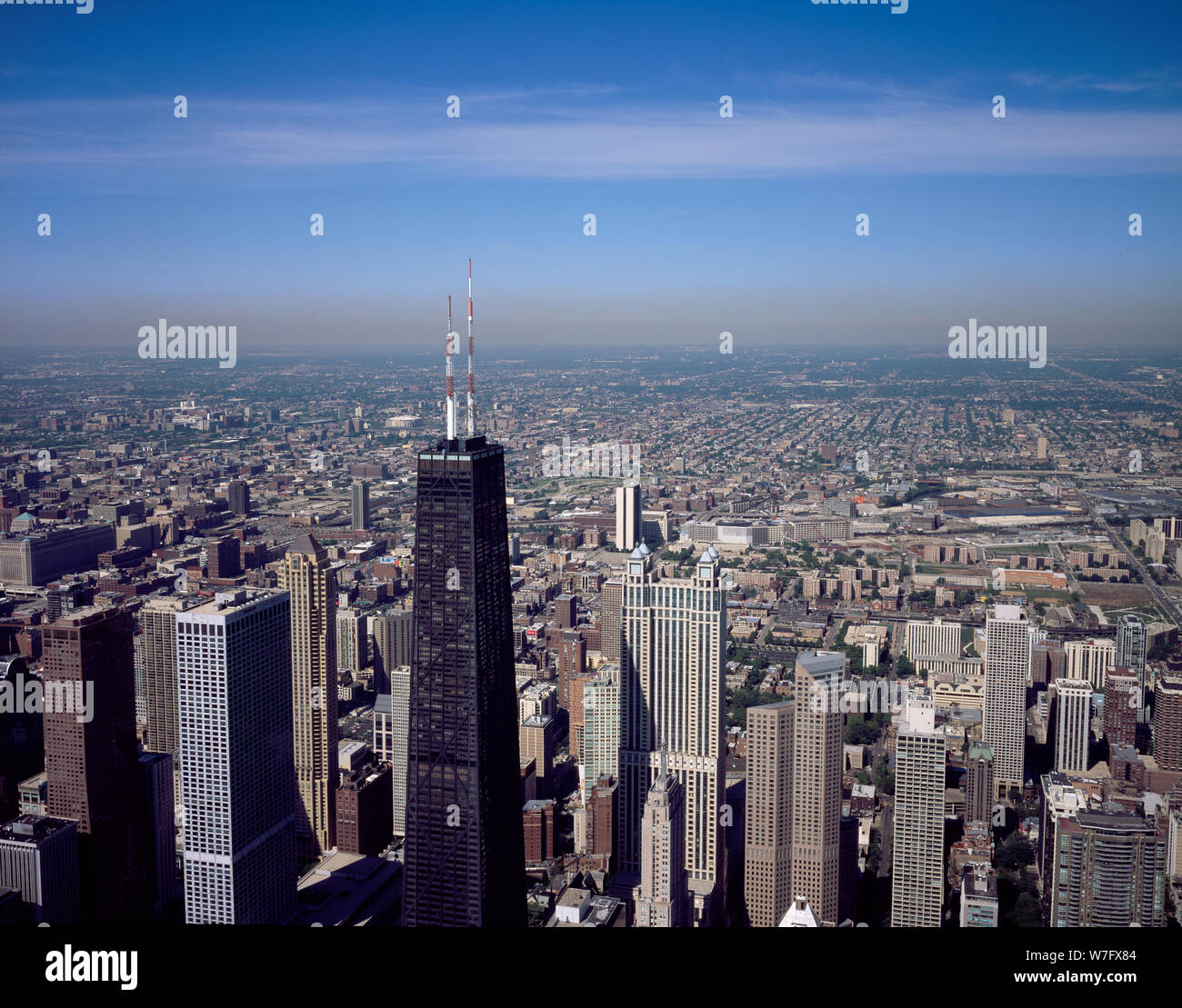 Aerial view of skyline, Chicago, Illinois Stock Photo - Alamy