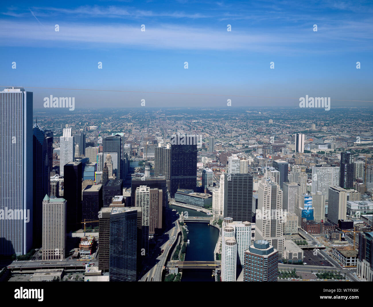 Aerial view of skyline, Chicago, Illinois Stock Photo - Alamy