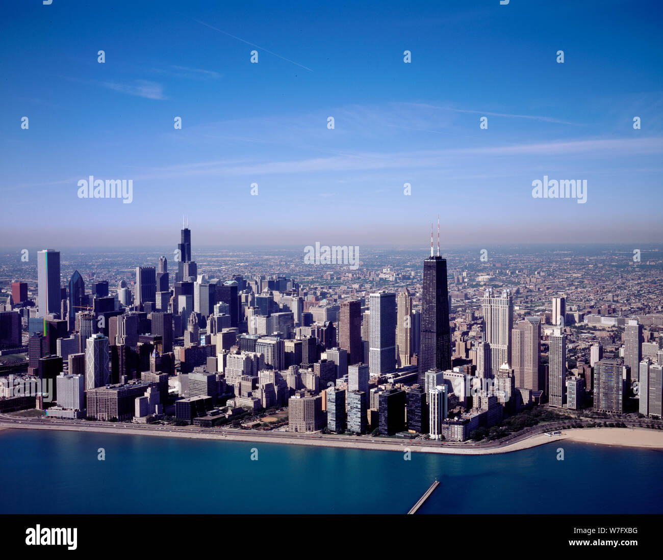 Aerial view of skyline, Chicago, Illinois Stock Photo - Alamy