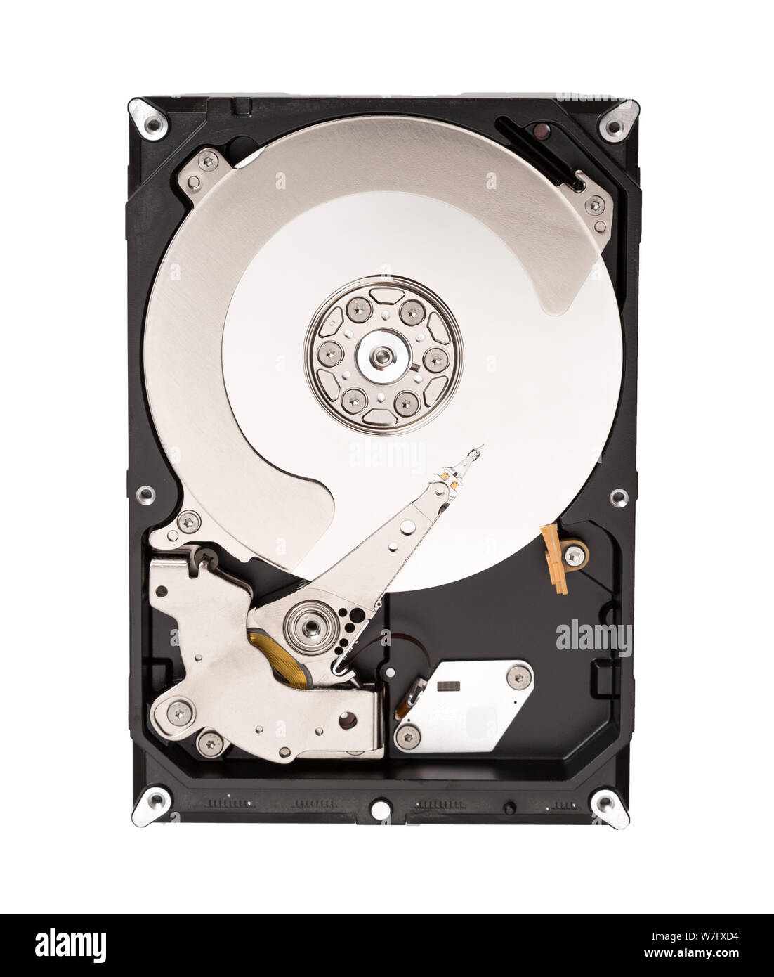 Open harddisk white on desk Stock Photo - Alamy