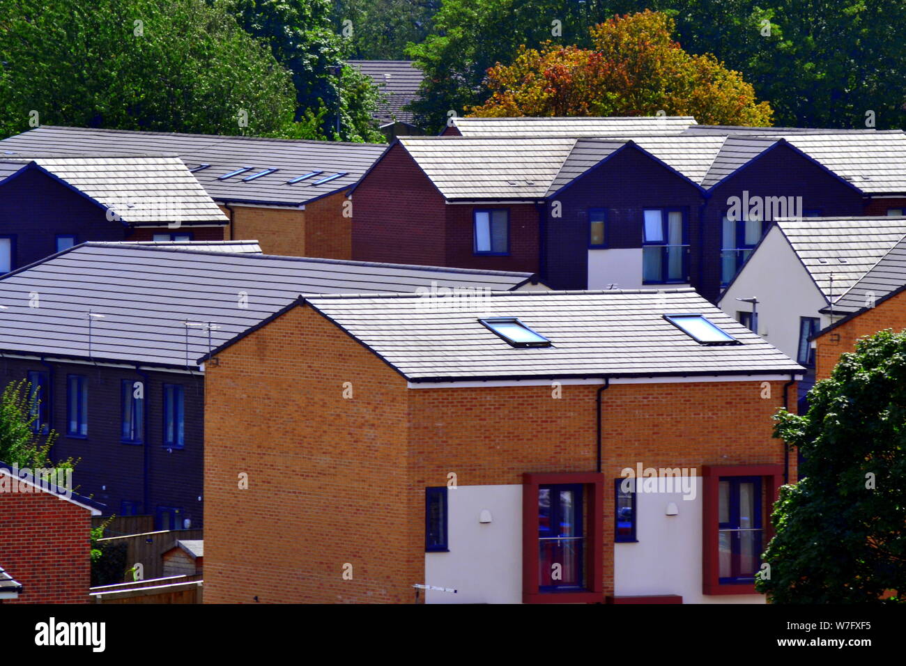 Roofs of houses in South Manchester, Greater Manchester, uk Stock Photo ...