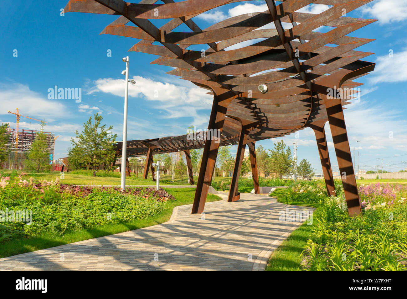 Moscow, Russia - July 06, 2018: Tufeleva roscha architecture park in ...