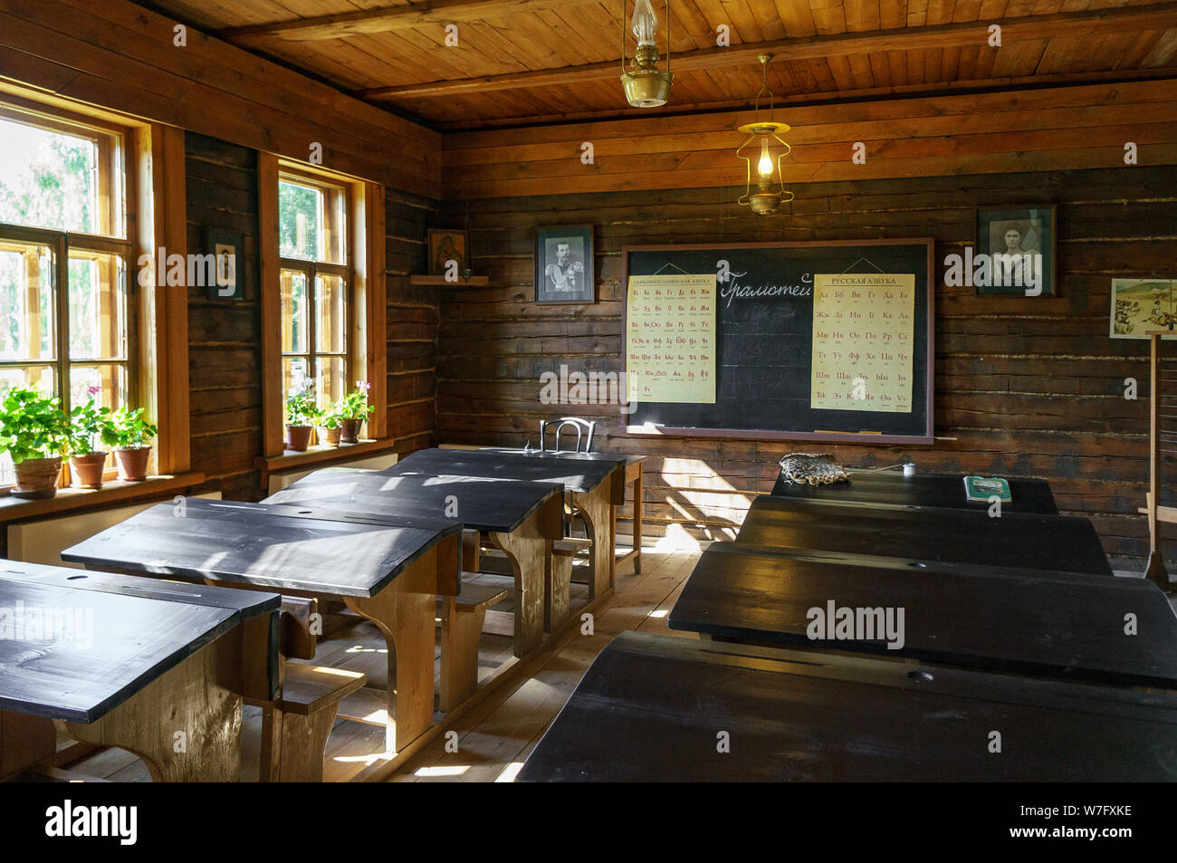One room school house interior hi-res stock photography and images - Alamy