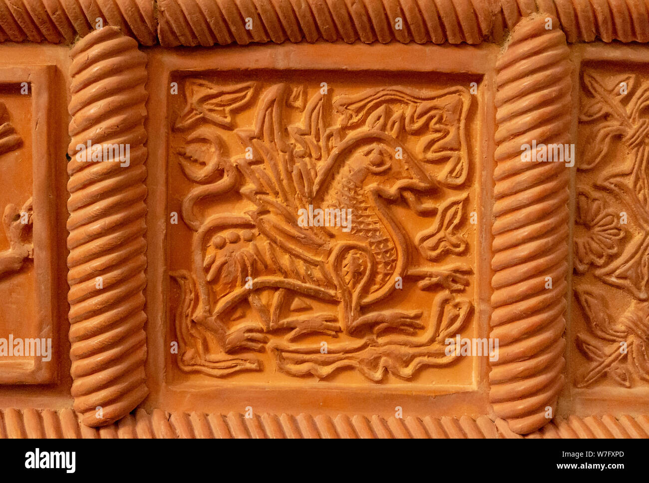 Traditional russian ornament on clay oven tiles Stock Photo - Alamy
