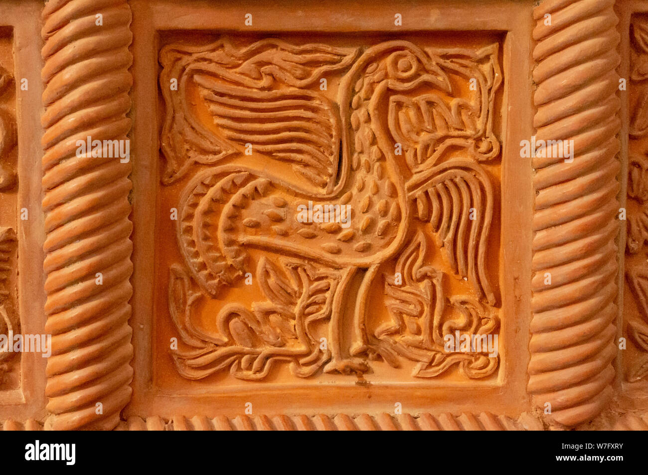 Traditional russian ornament on clay oven tiles Stock Photo - Alamy
