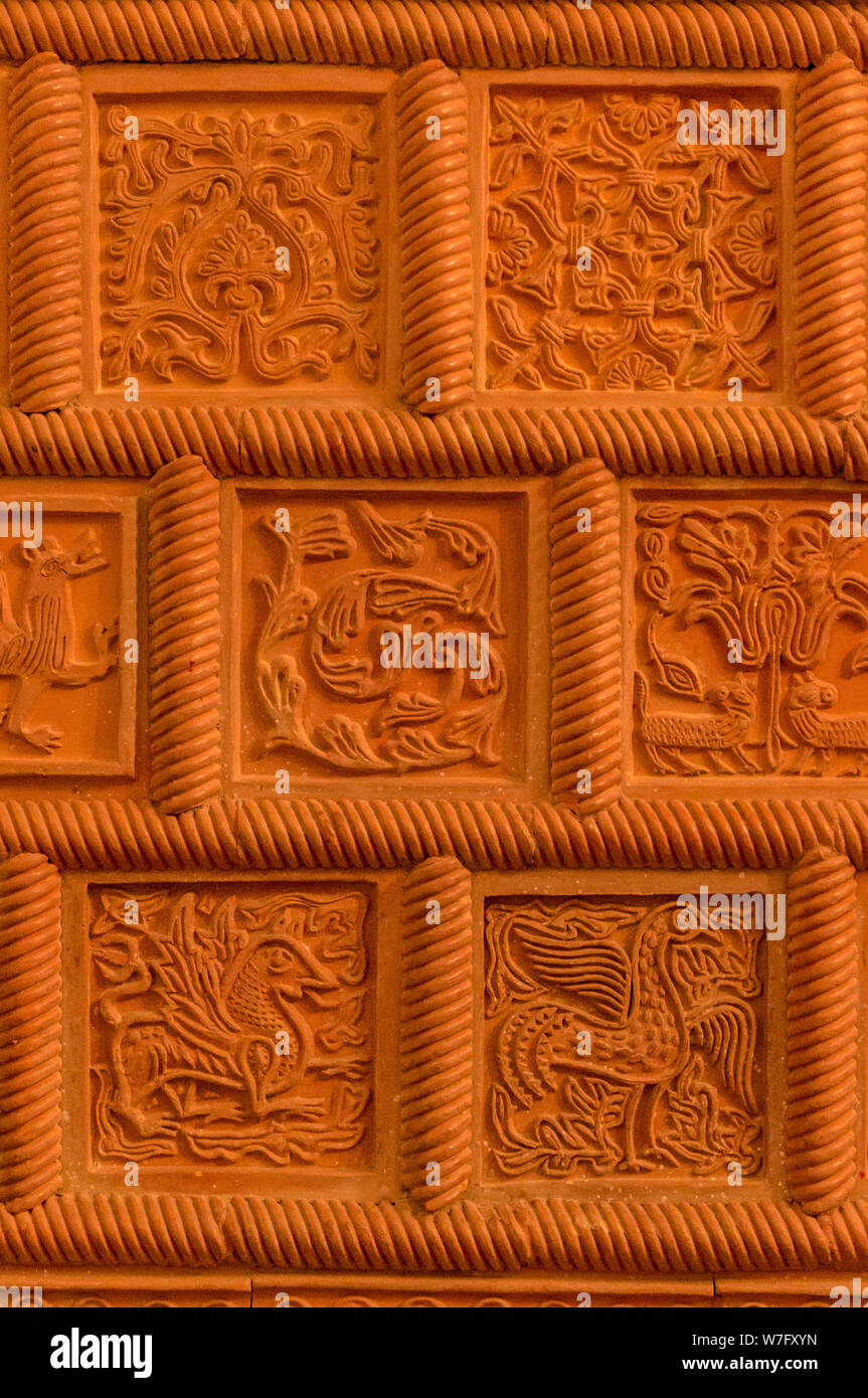 Traditional russian ornament on clay oven tiles Stock Photo - Alamy