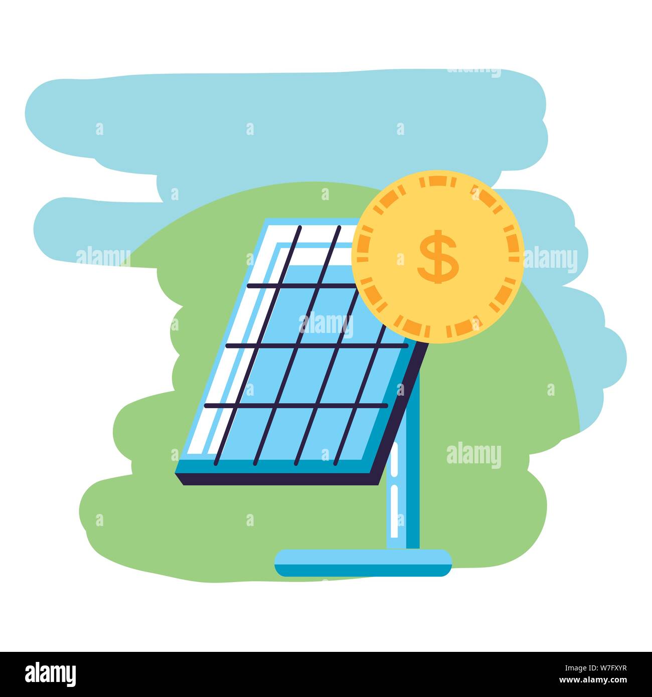 Commercial solar panel Stock Vector Images - Alamy