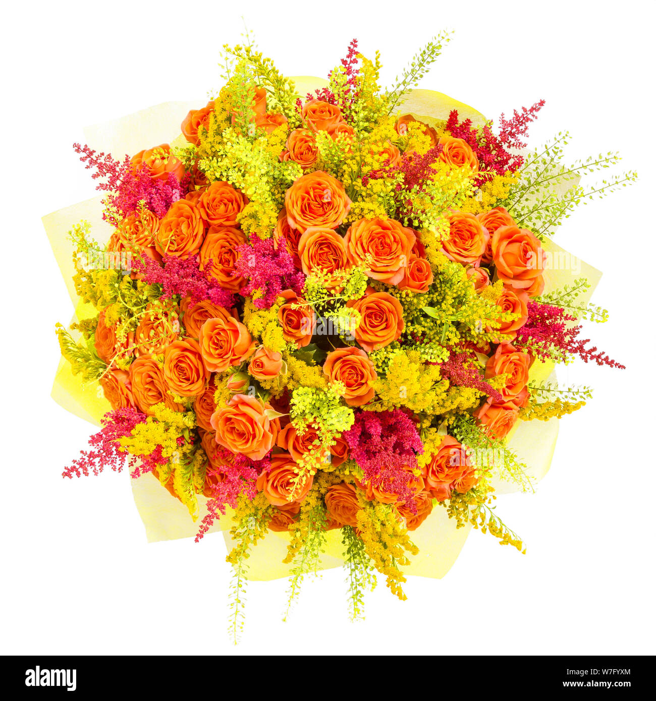 Bunch of flowers top view isolated on white Stock Photo - Alamy