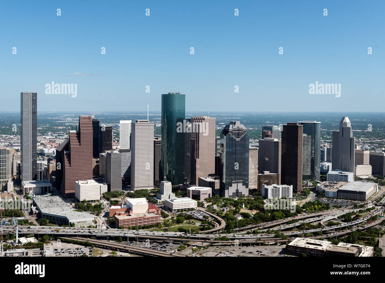Aerial views of the Houston, Texas, skyline in 2014 Stock Photo - Alamy