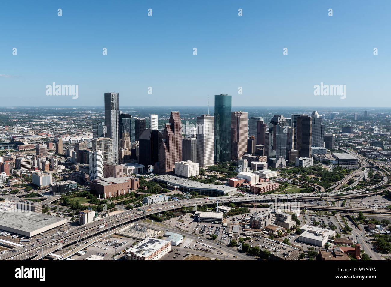 Aerial views of the Houston, Texas, skyline in 2014 Stock Photo - Alamy