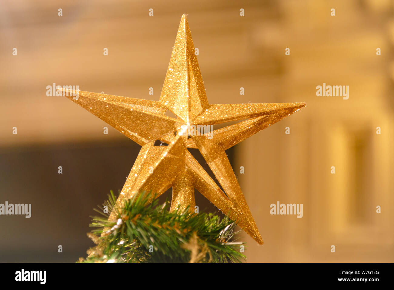 Christmas scene with tree gifts and fire in background Stock Photo - Alamy
