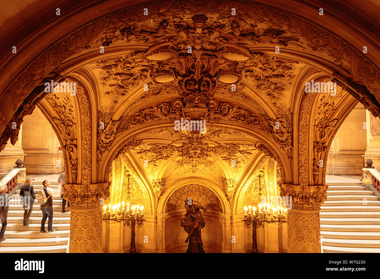 Paris, France, March 31 2017: Interior view of the Opera National de ...