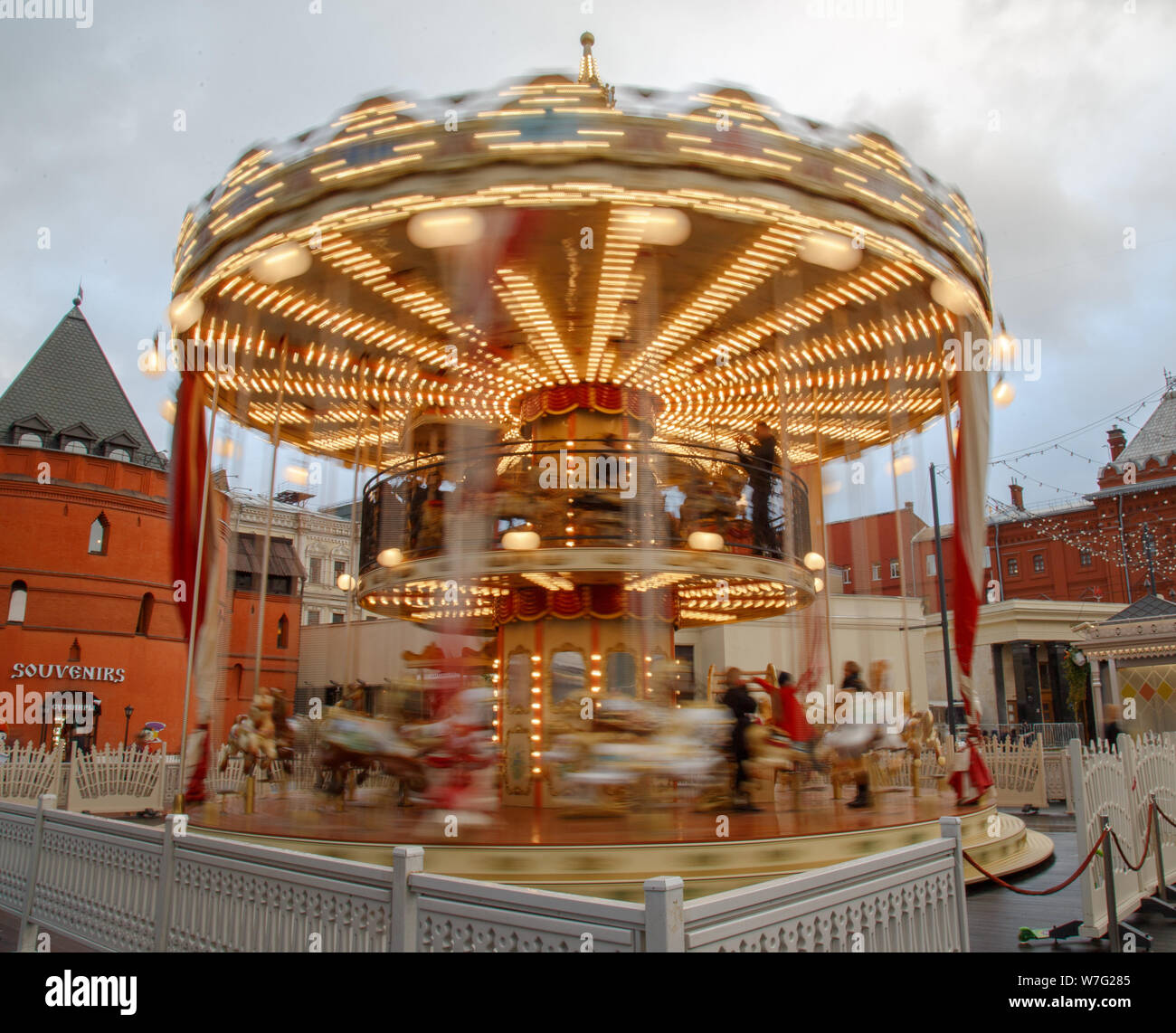 Christmas Carousel long exposure shot Stock Photo - Alamy