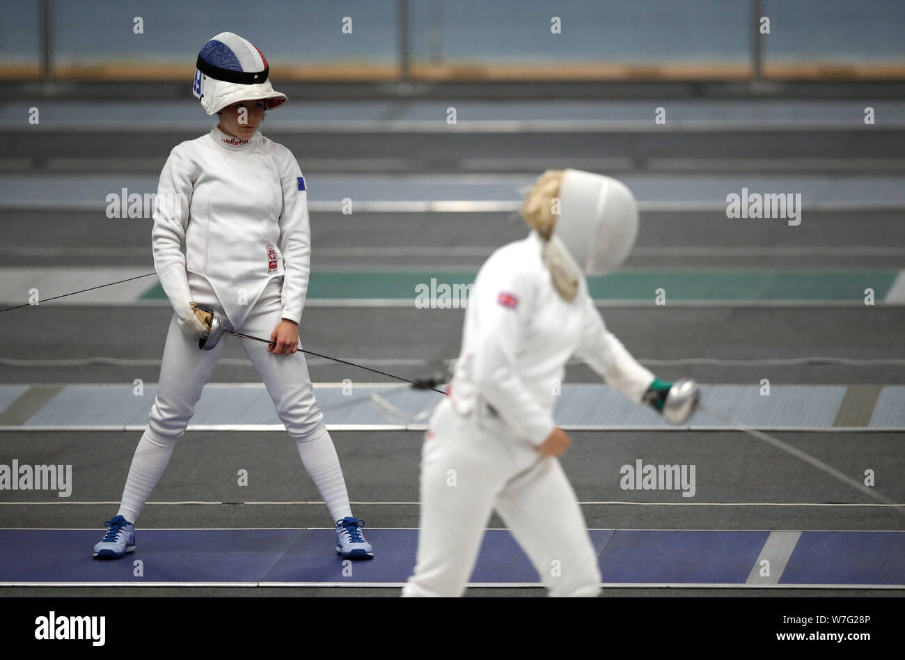 France's Lisa Riff (left) during the fencing on day one of the 2019 ...
