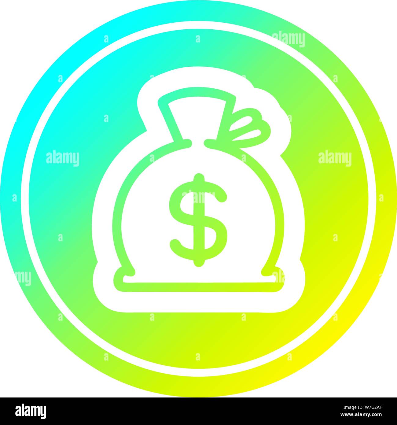 sack of money circular icon with cool gradient finish Stock Vector ...