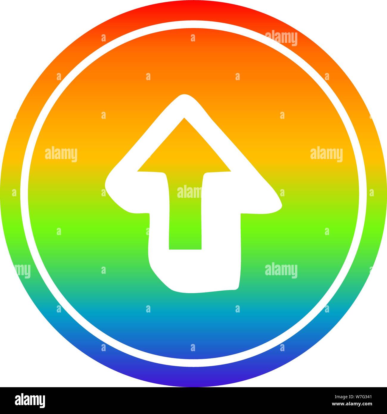 Direction Arrow Circular Icon With Rainbow Gradient Finish Stock Vector Image And Art Alamy