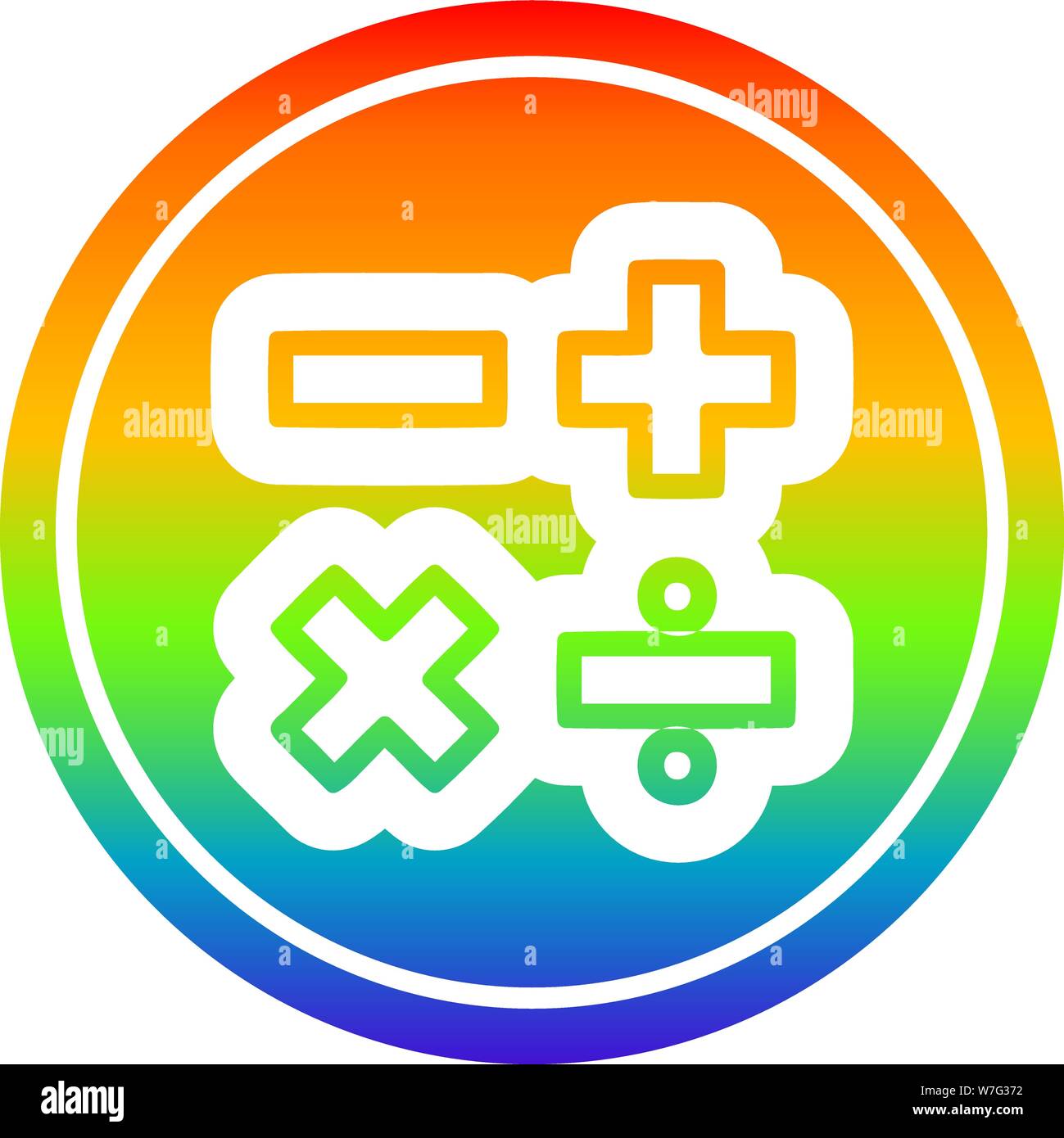 math with rainbow gradient finishs icon with rainbow gradient finish ...