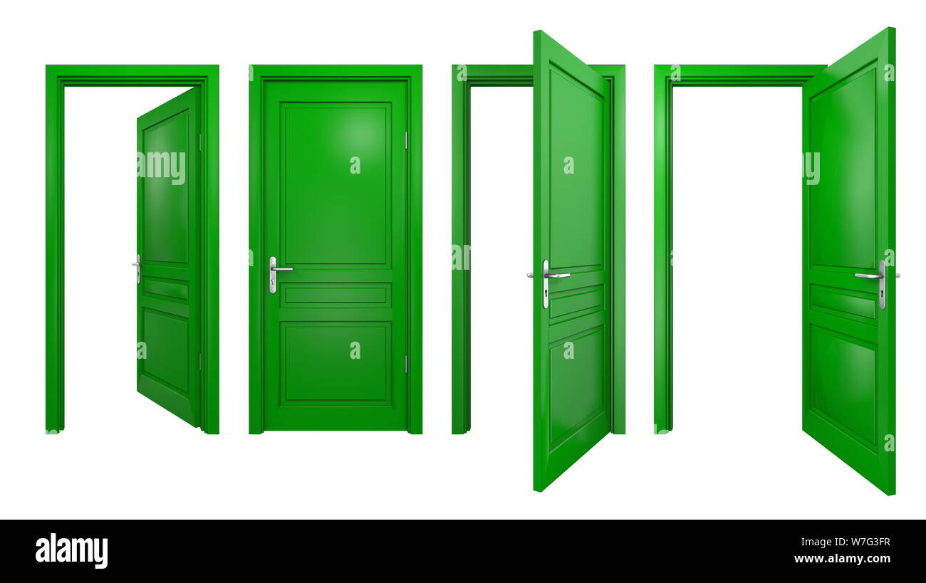 Collection of isolated green doors Stock Photo - Alamy