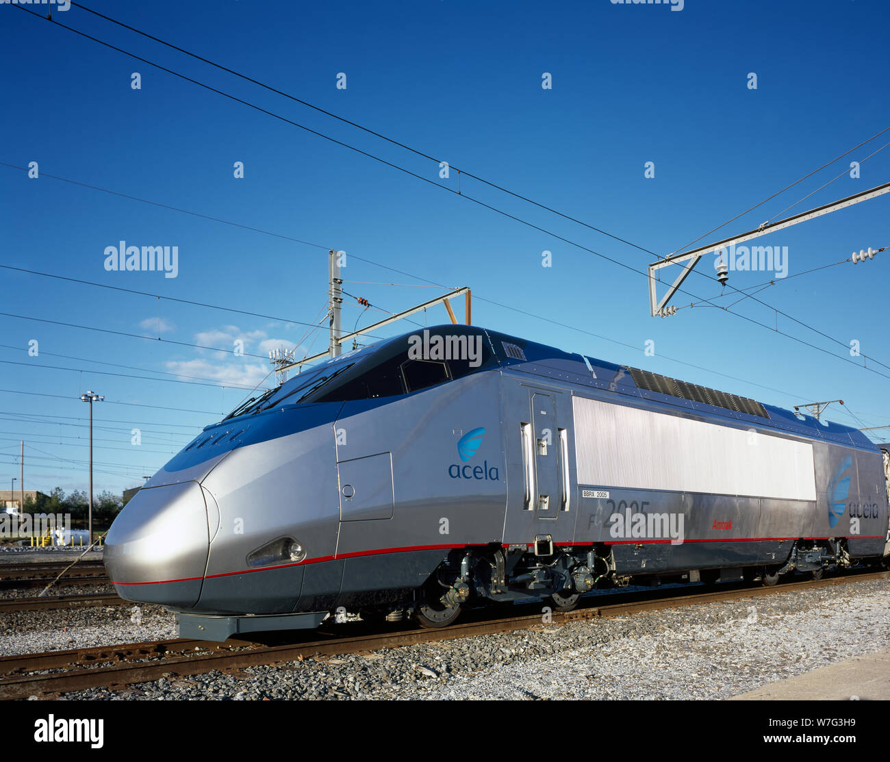 Amtrak's new Acela Express trainset, parked at the Union Station yards ...