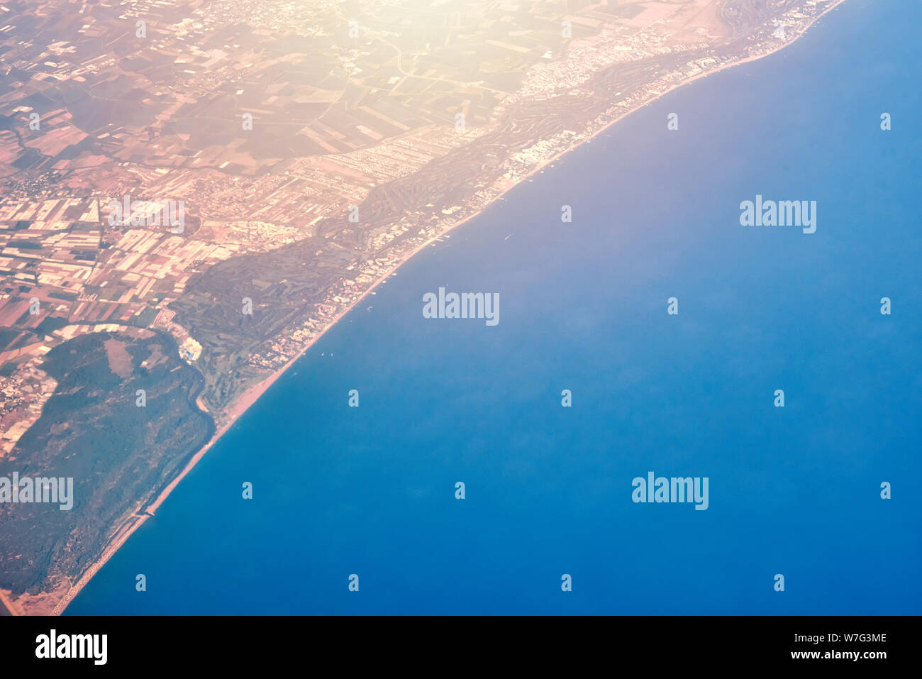 Aerial view of sea coast and city Stock Photo - Alamy