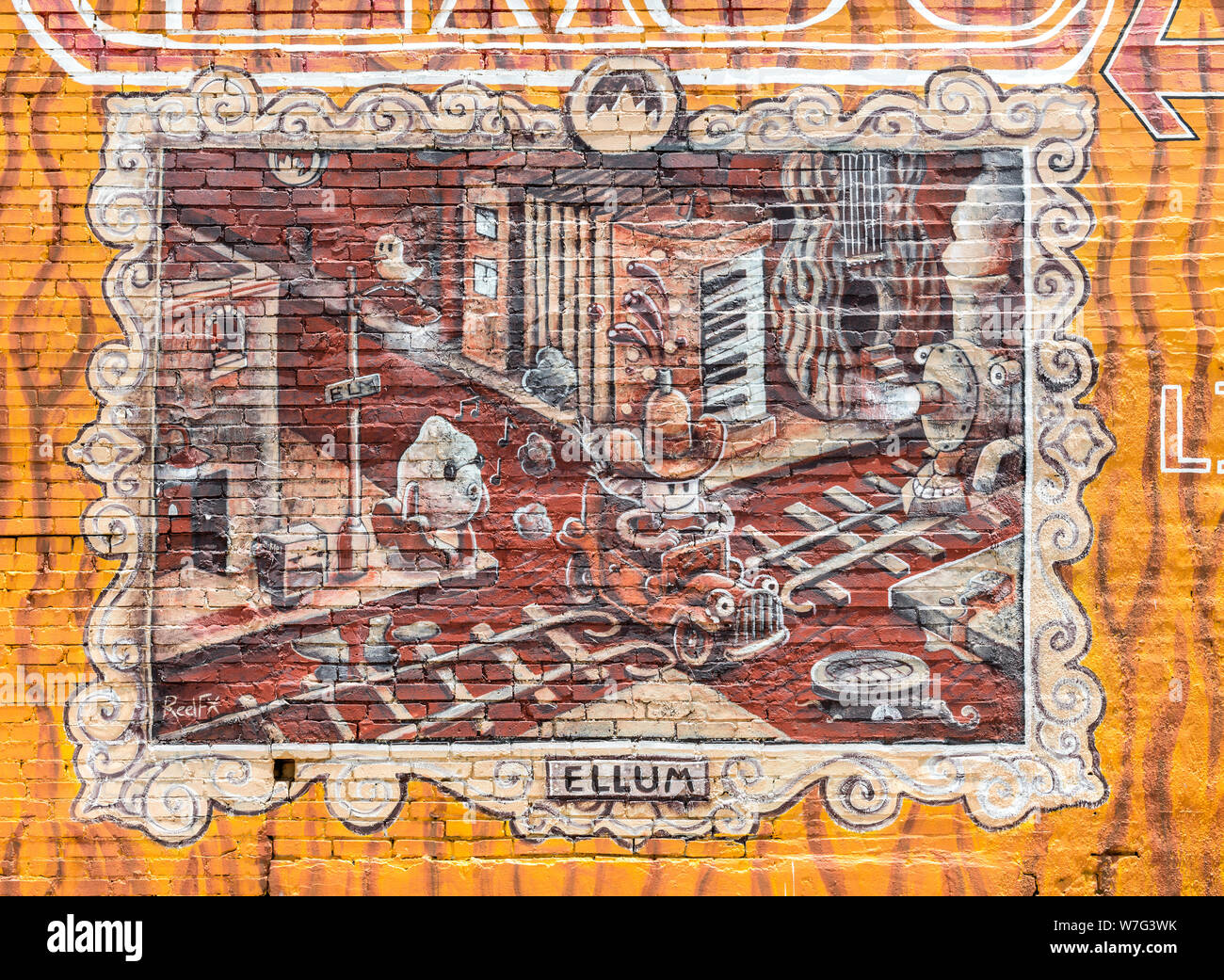 An art installation (mural) in Deep Ellum, a neighborhood composed ...