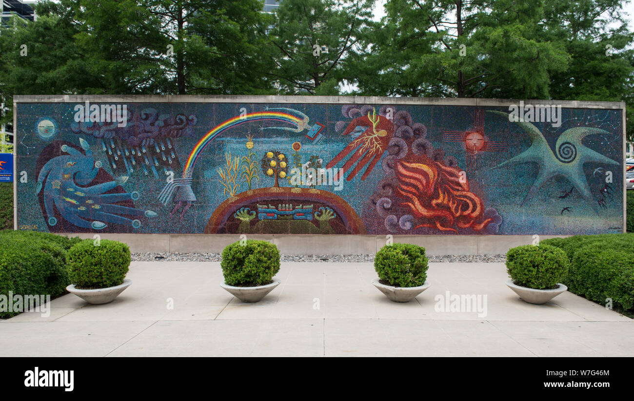 An exterior wall with glass mosiac Genesis the Gift of Life, at the ...