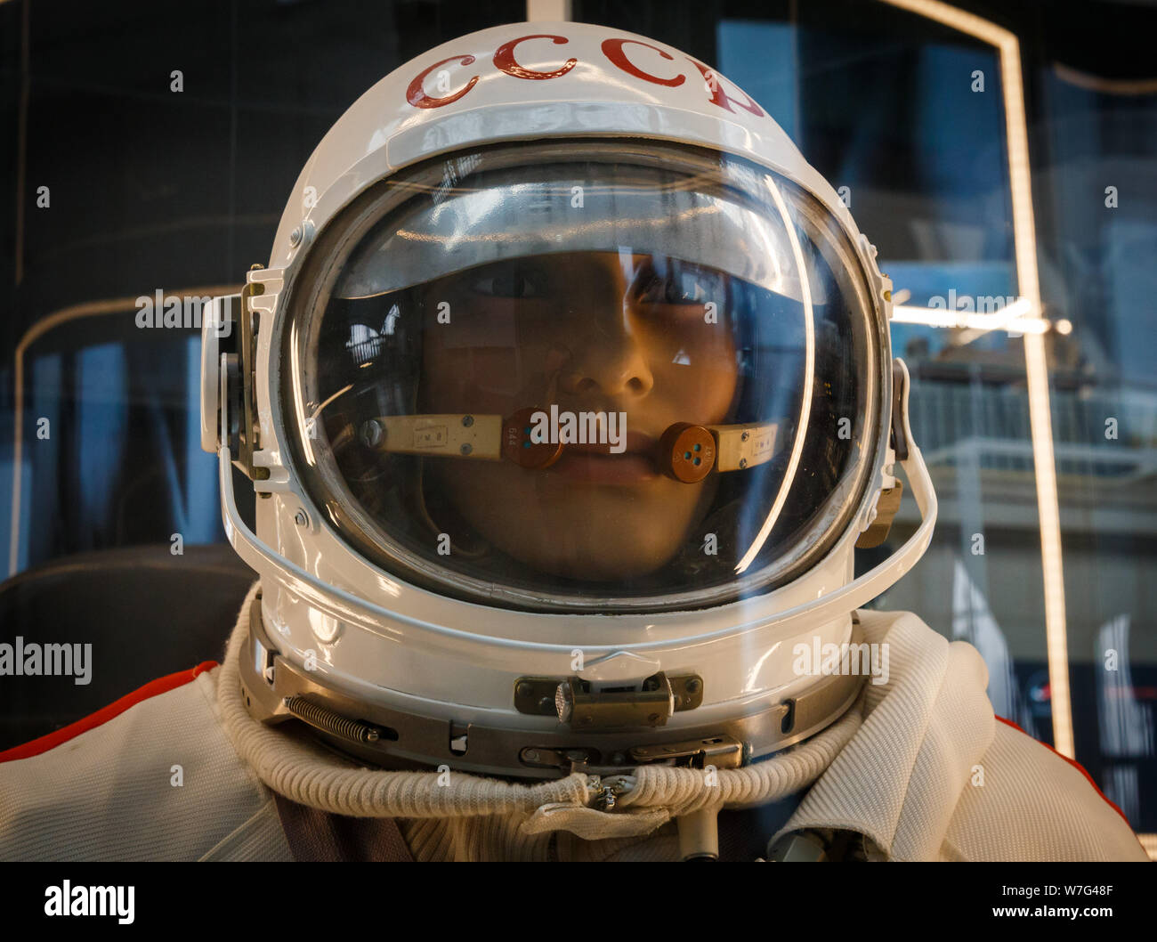 Moscow, Russia - November 28, 2018: Russian astronaut spacesuit Yastreb ...