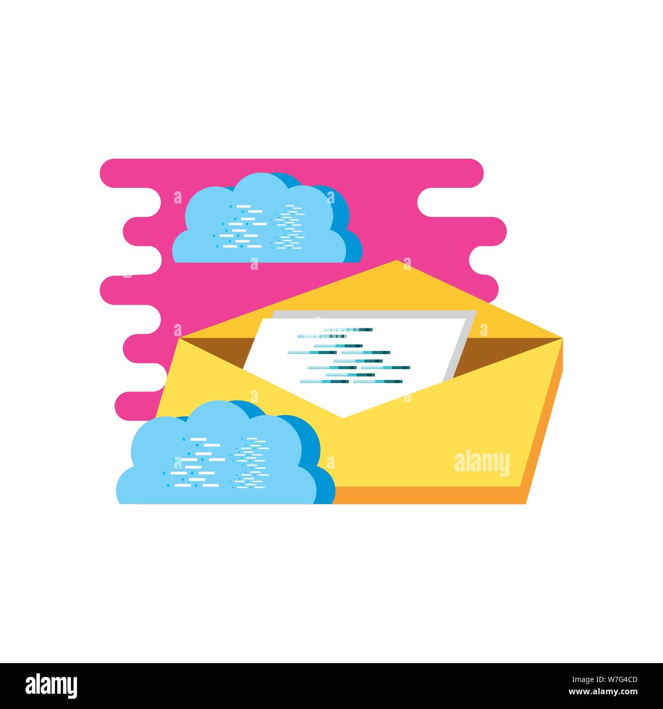 envelope mail with cloud computing vector illustration design Stock ...