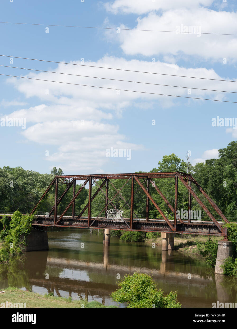An old railroad bridge in Jefferson, an old river-port city in East ...