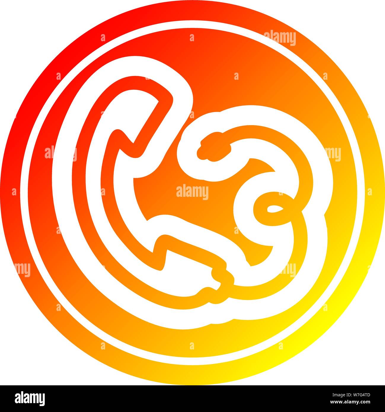 Telephone handset circular icon hi-res stock photography and images - Alamy