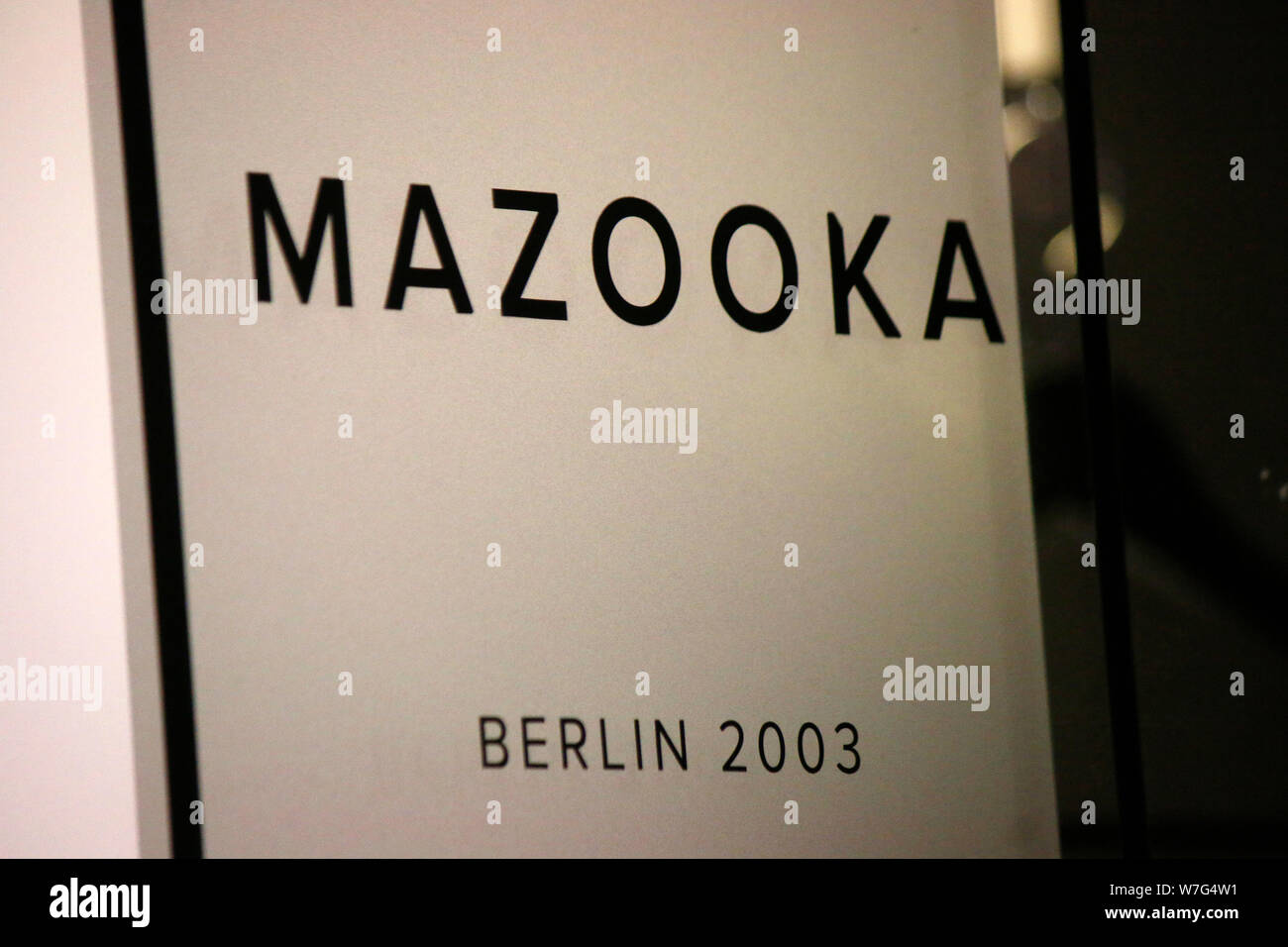 das Logo der Marke/ the logo of the brand "Mazooka", Berlin Stock Photo ...