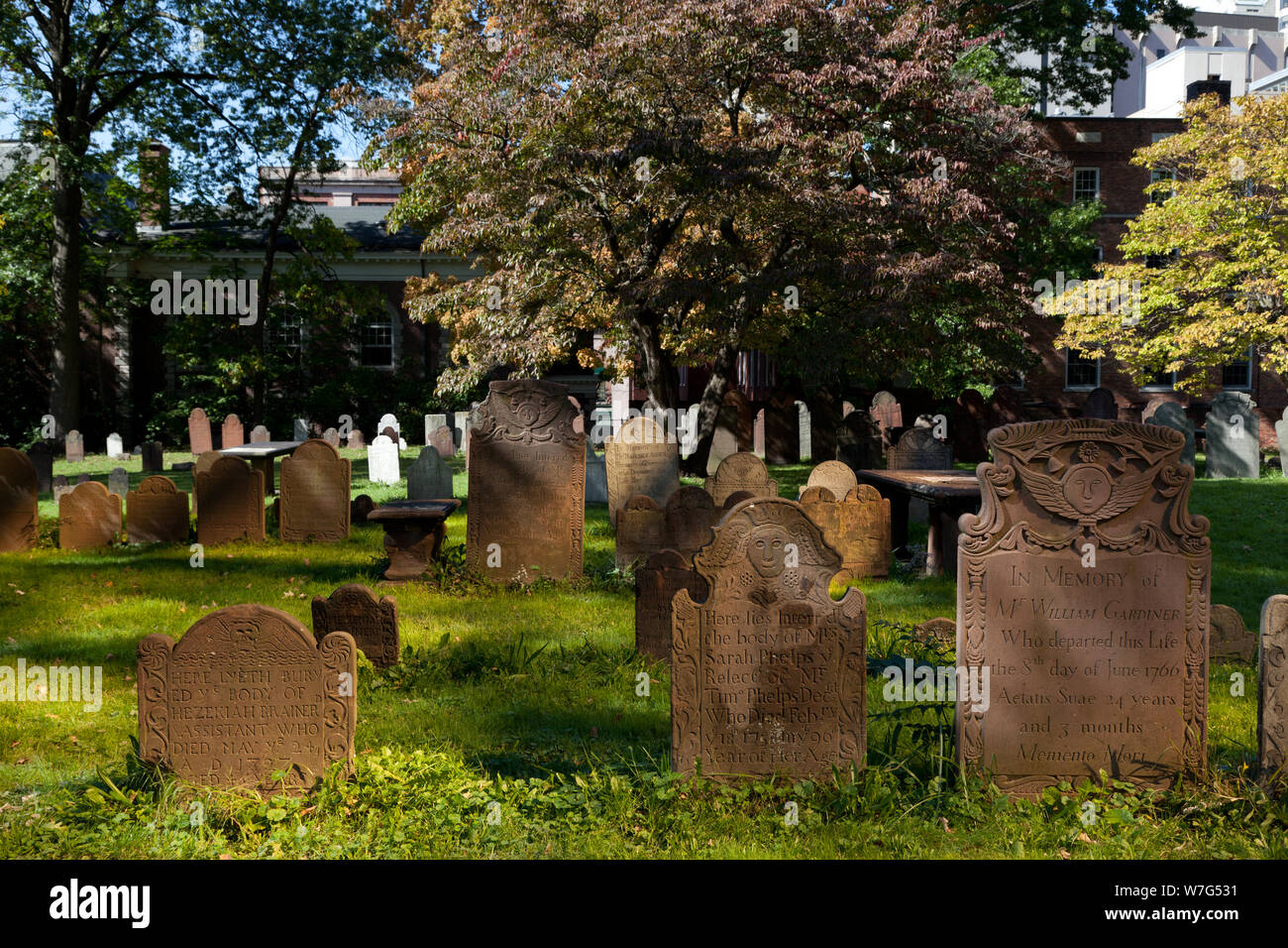 Ancient cemetery, Hartford, Connecticut Stock Photo - Alamy